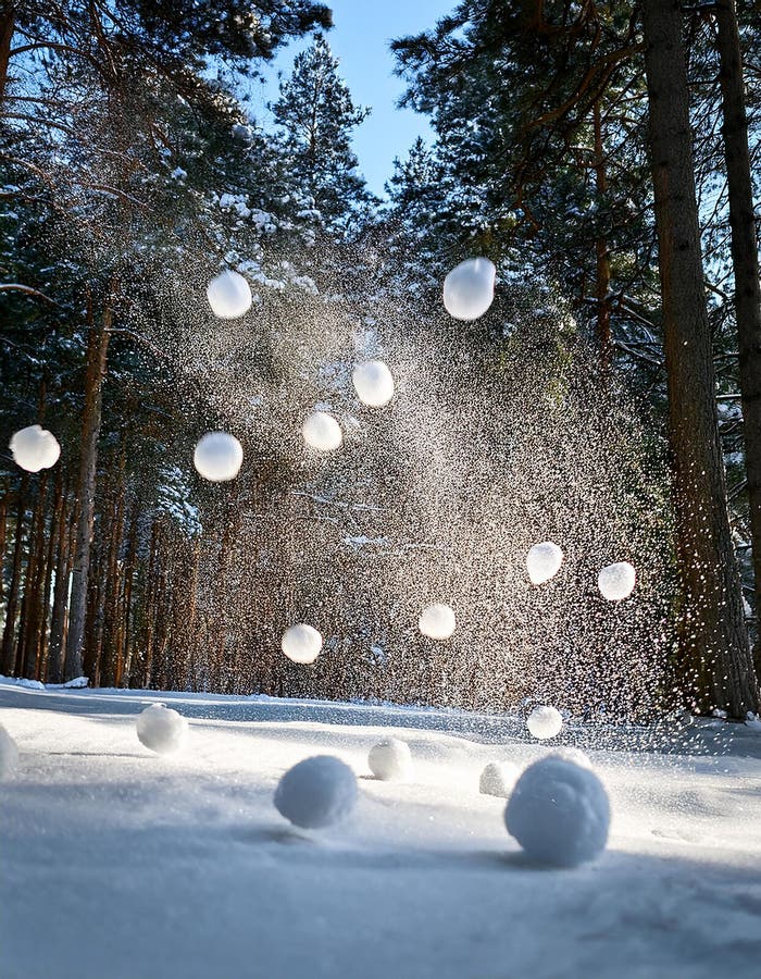 Snowballs Falling To the Ground Stock Illustration - Illustration of ...