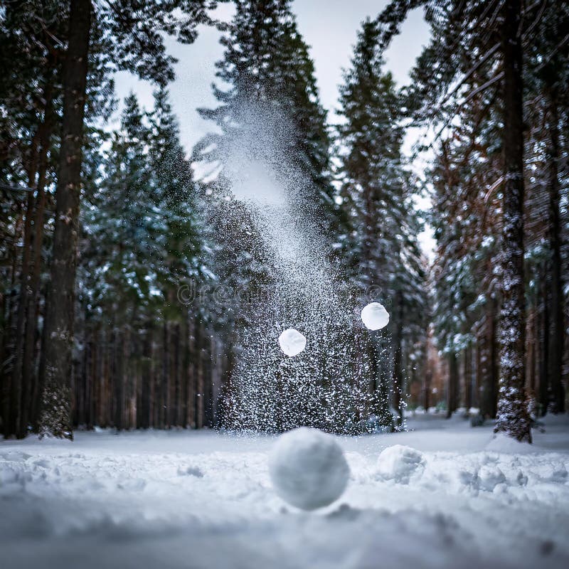 Snowballs Falling To the Ground Stock Illustration - Illustration of ...