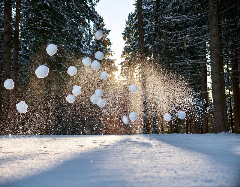 Snowballs Falling To the Ground Stock Illustration - Illustration of ...