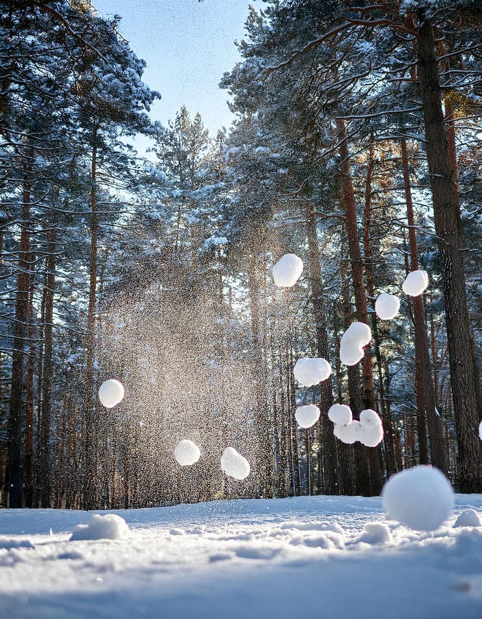 Snowballs Falling To the Ground Stock Illustration - Illustration of ...