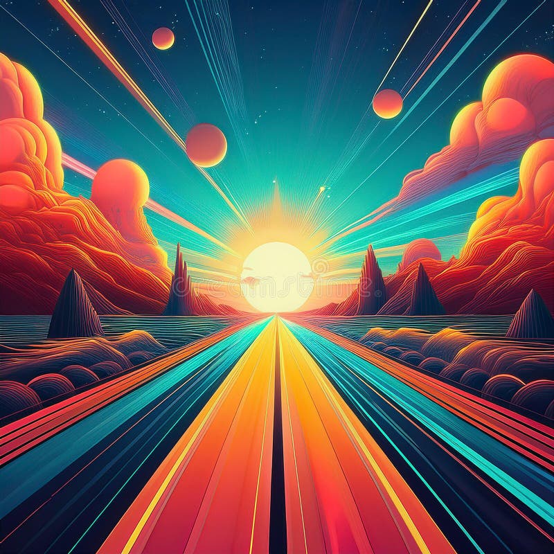 A road to bright future stock illustration. Illustration of future ...