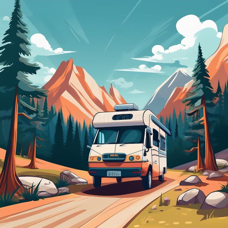 Family Adventure Road Trip Poster Template, Caravan Camper Motorhome Rv ...