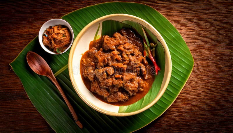 Generated Image Traditional Indonesian Rendang Beef Stew Stock ...