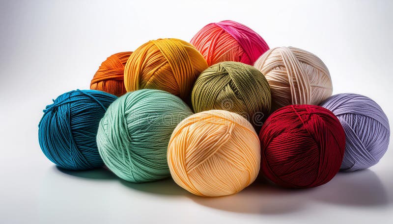 Yarn and Needles. Color Yarn Balls and Knitting Needles Isolated on ...