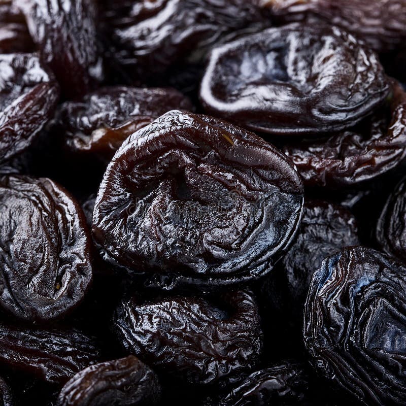 Whole Dried Plums, Pitted. Background of Dried Plums or Prunes Fruit ...