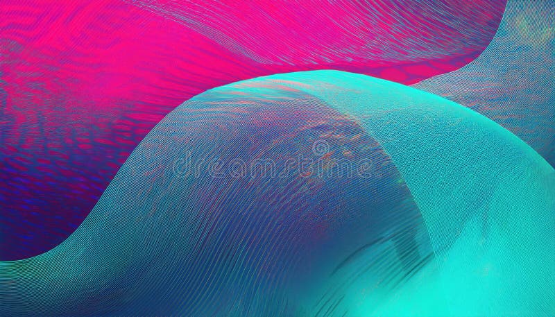 Abstract Blue, Mint and Pink Background with Interlaced Digital Glitch ...