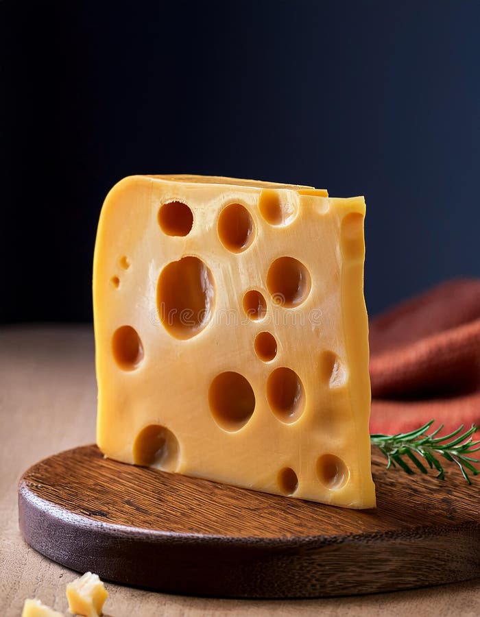 Swiss Cheese. a Piece of Emmental Cheese Stock Illustration ...