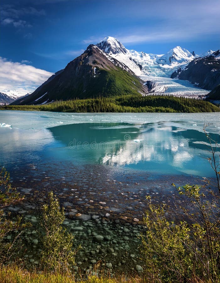 Mount Gannett Near Anchorage. a View of Inner Lake George, Created by a ...