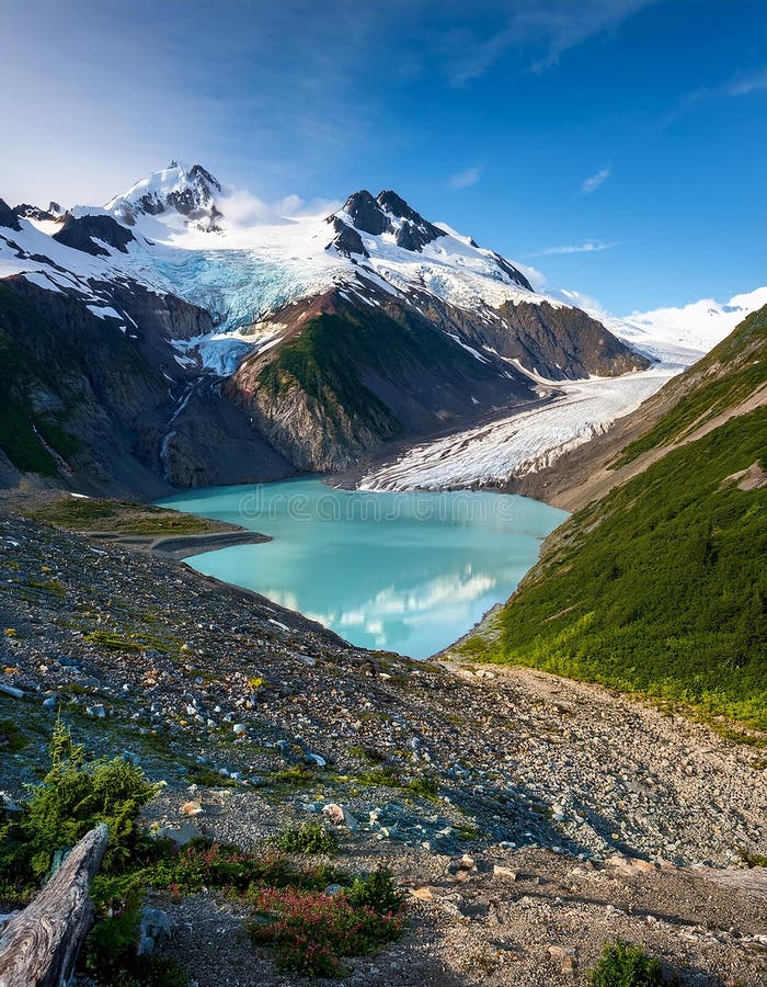 Mount Gannett Near Anchorage. a View of Inner Lake George, Created by a ...