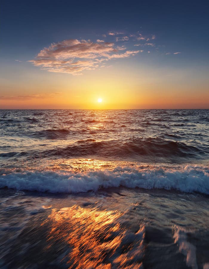 Sea Sunrise, High Definition Photo Big Size Landscape Image Stock ...