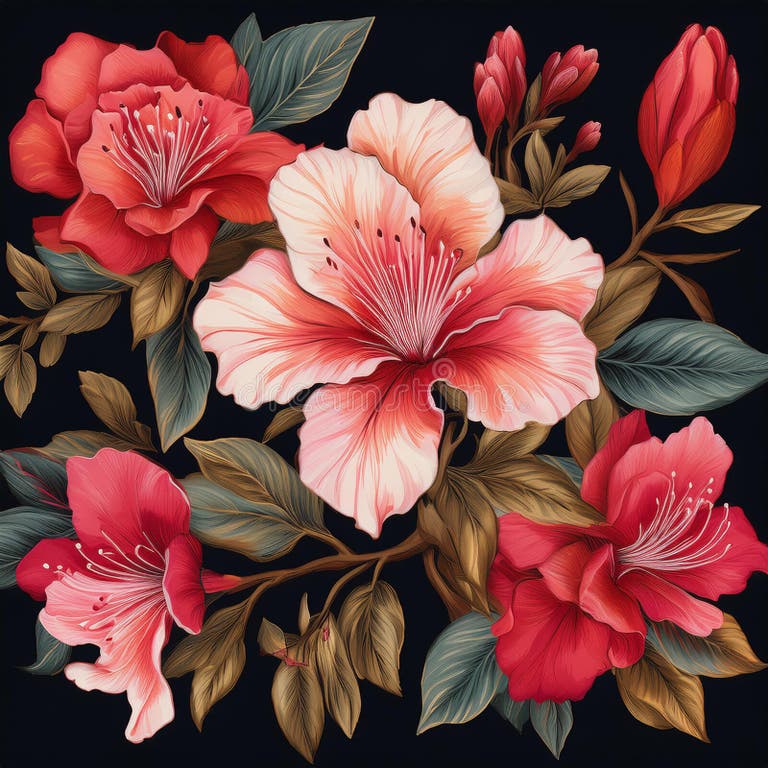 Flowers Bandana Pattern.Silk Scarf Design, Fashion Textile Stock ...