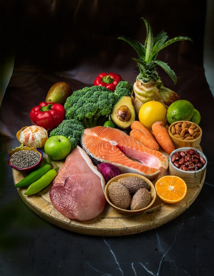 Food Variety Panorama, Shot from Above. a Selection of Healthy Foods ...