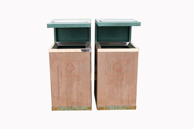 Brown Rubbish Bin Garbage Wood Square Shape Stock Photos - Free ...