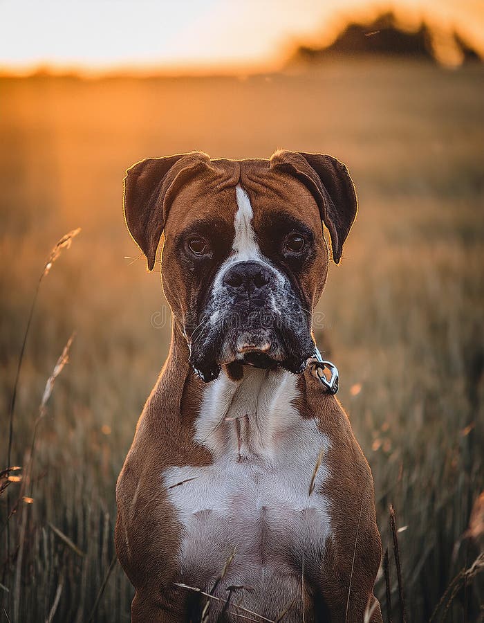 Boxer Dog Portrait stock illustration. Illustration of texture - 366489802