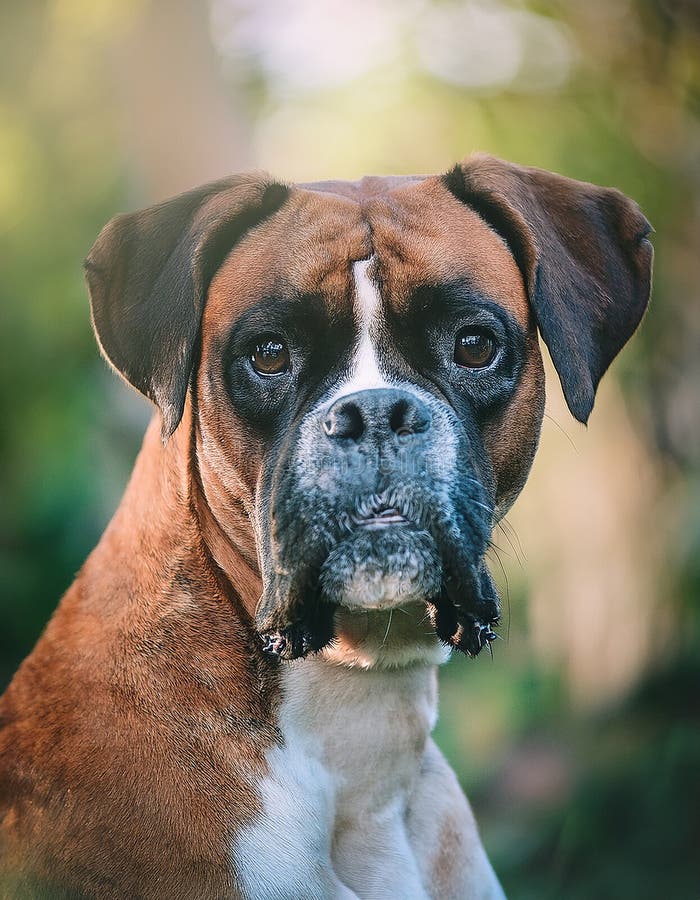 Boxer Dog Portrait stock illustration. Illustration of smooth - 366489921