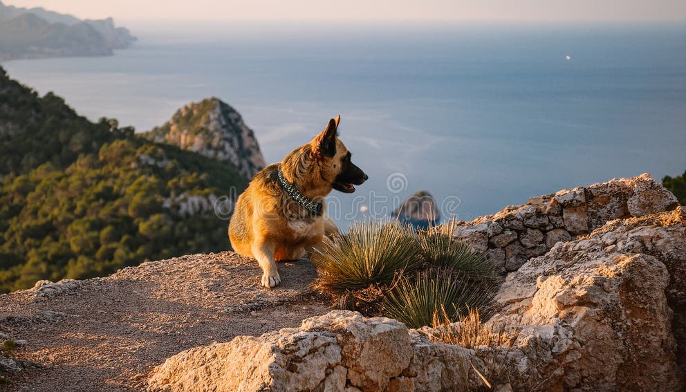 Majorca Shepherd Dog stock illustration. Illustration of vegetation ...