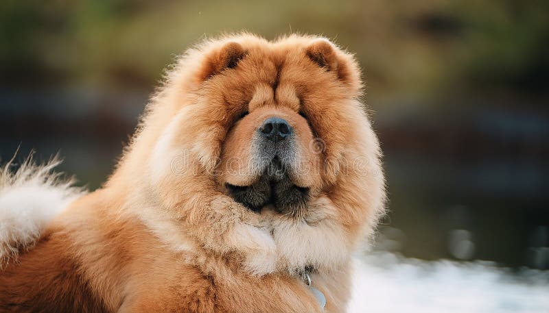 A Beautiful Full Body of a Red Chow Chow Dog Stock Illustration ...