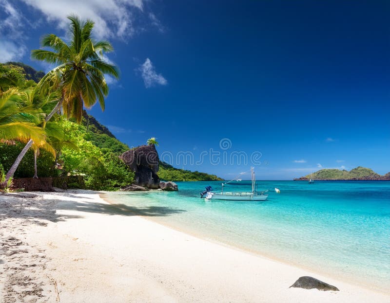 Anibare Bay – Nauru S Stunning Beach Stock Illustration - Illustration ...