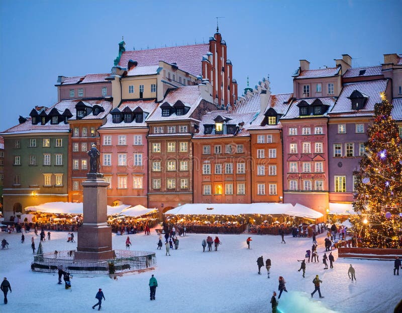 Covered Warsaw Old Town Market Square Stock Illustrations – 5 Covered ...
