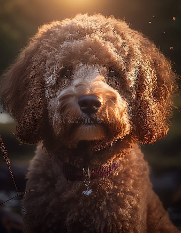 Brown cockapoo dog stock illustration. Illustration of domestic - 369223795