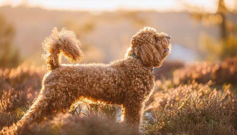 Brown cockapoo dog stock illustration. Illustration of puppy - 369223900