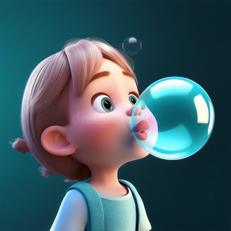Child chewing gum cartoon stock image. Image of kids - 369349815