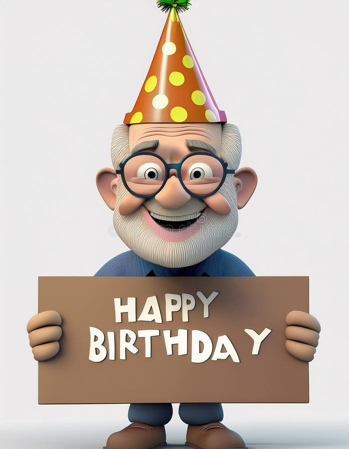 Senior Birthday Party Cartoon Stock Illustration - Illustration of ...