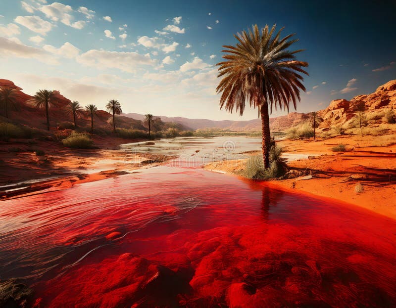 Plague Where the River Nile Gets a Blood Like Color. Stock Illustration ...