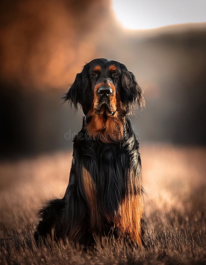 Gordon Setter Clipart. Different Poses, Coat Colors Set Stock Vector ...