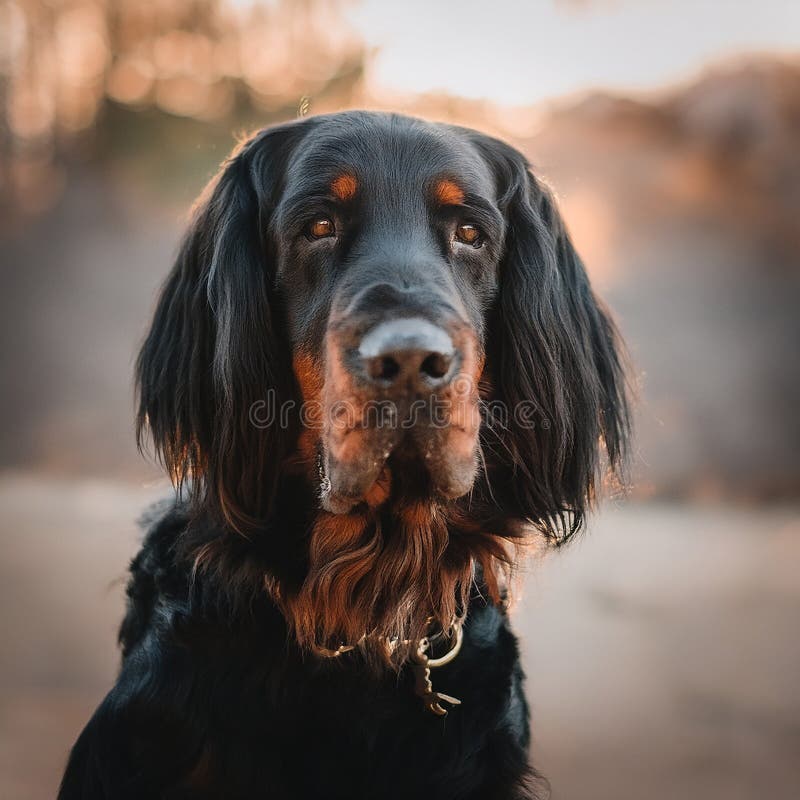 Gordon Setter Clipart. Different Poses, Coat Colors Set Stock Vector ...