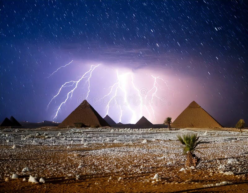 Large Hailstones Fall from the Sky during a Lightning Storm in Egypt ...