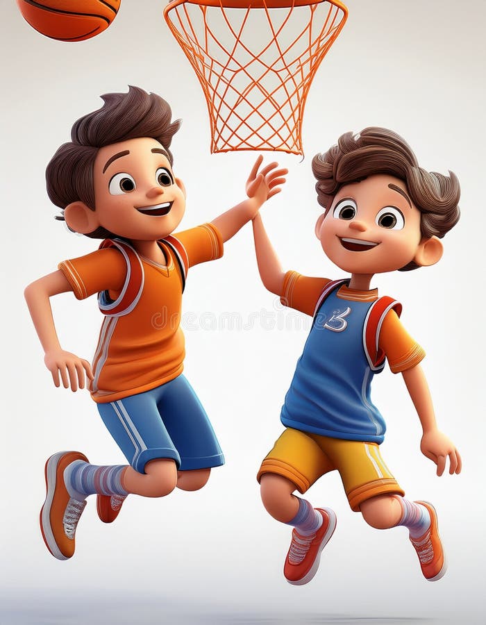 Child Playing Basketball Cartoon Stock Image - Image of ball, sport ...
