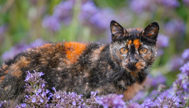 Gallant Cute Tortoiseshell Cat Stock Illustration - Illustration of ...