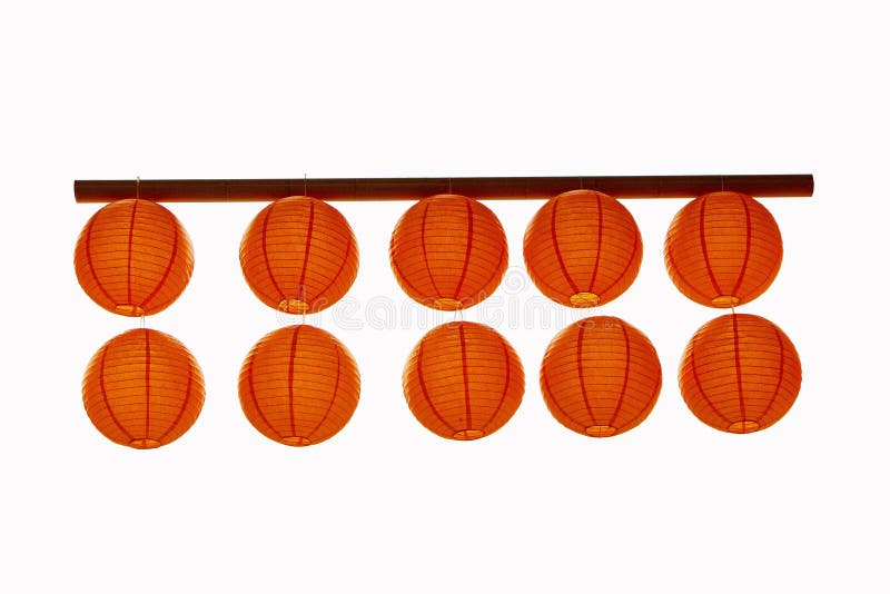 Lamp Arch Entrance Paper Lantern Orange Isolated White Background Stock ...