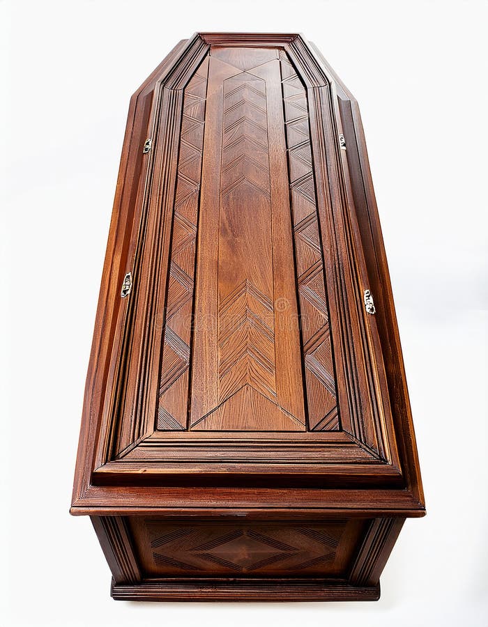 Wooden Coffin in Perspective - Isolated Stock Illustration ...