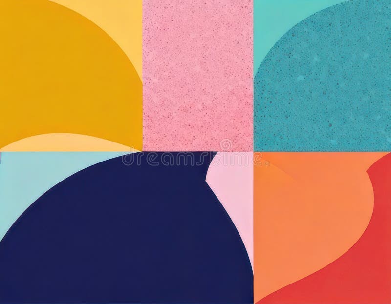 Abstract Color Block Design Stock Illustration - Illustration of curves ...