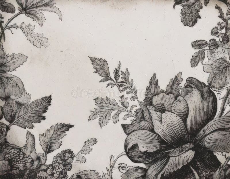 Monochrome Floral Design stock illustration. Illustration of grayscale ...