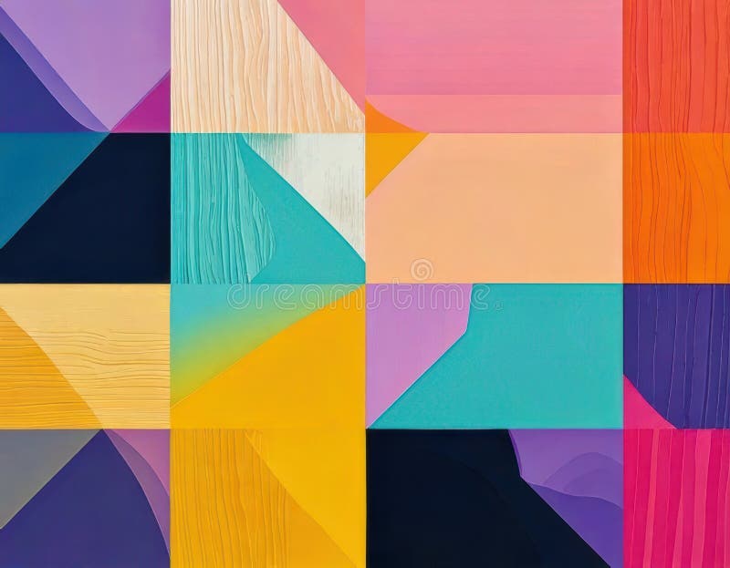 Abstract Geometric Color Block Art Stock Illustration - Illustration of ...
