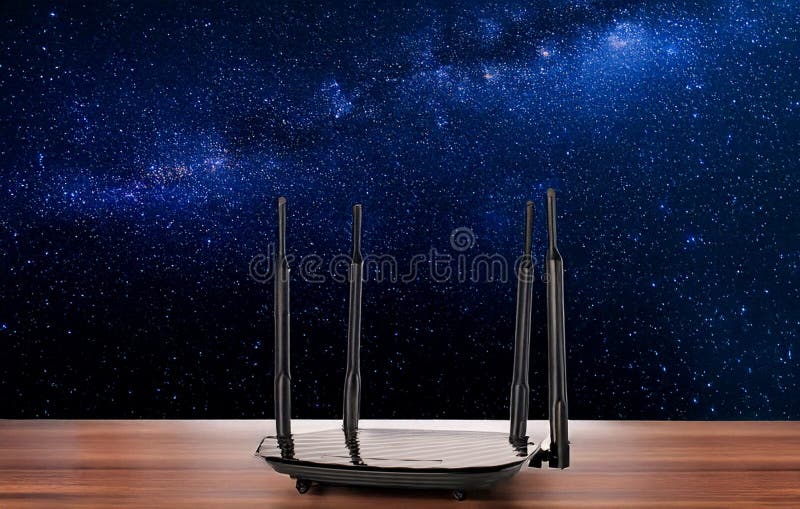 One Router for Distributing Wi-Fi, Close-up, Isolated on White ...