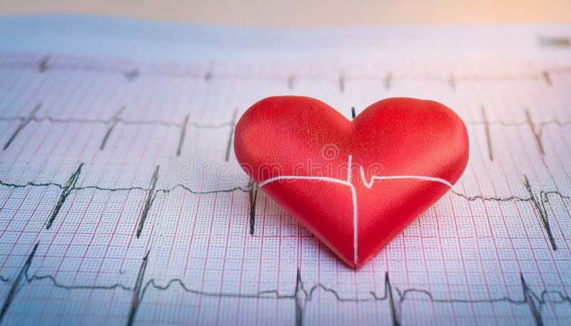 Cardiogram and Heart. Cardiogram Pulse Trace and Heart Concept for ...