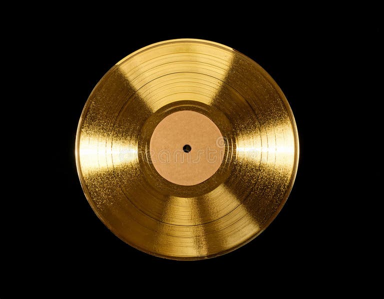 Gold Record Music Disc Award Isolated on Black Stock Illustration ...