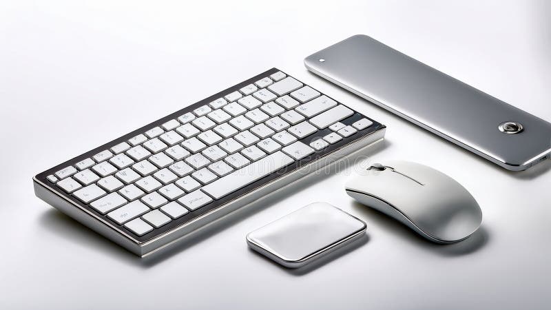 Sleek, Modern Computer Peripherals Arranged on a White Surface AI ...