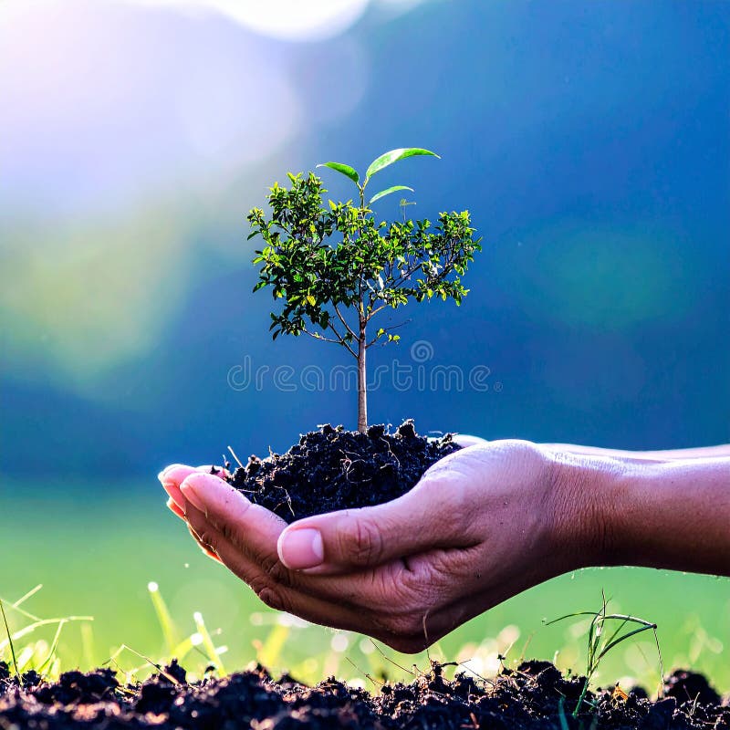 Environment Earth Day in the Hands of Trees Growing Seedlings. Bokeh ...