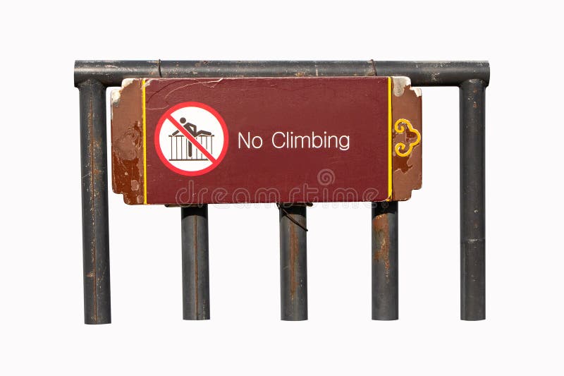 Sign Warning No Climbing Isolated White Background Stock Photos - Free ...