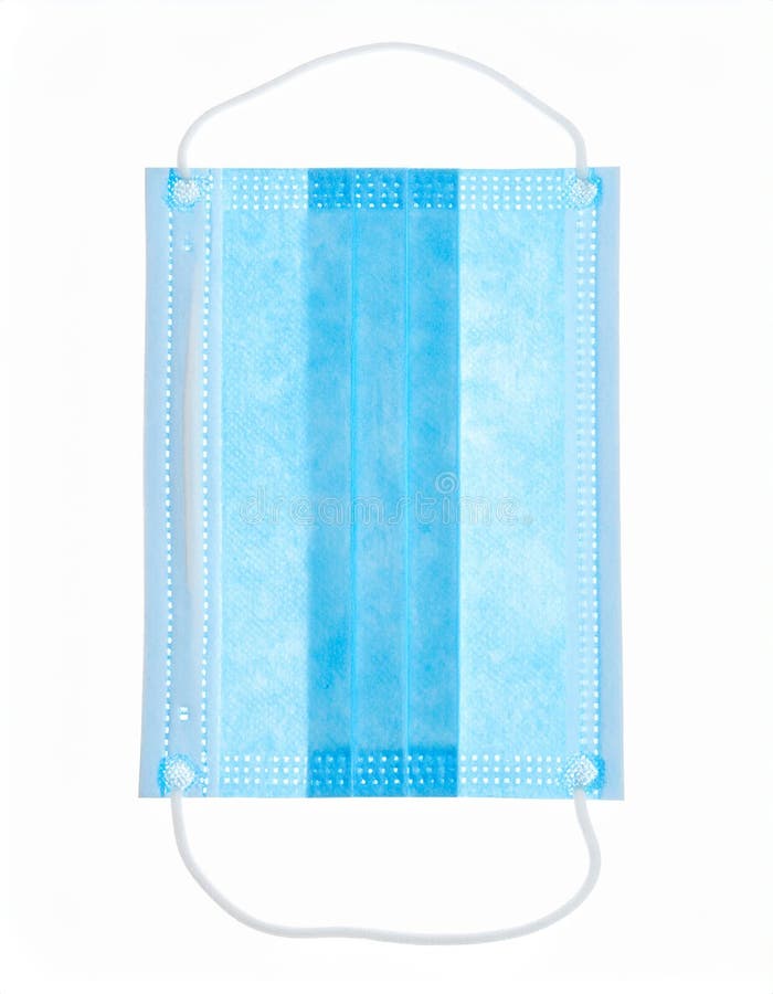 Blue Medical Face Mask Isolated on White Stock Illustration ...