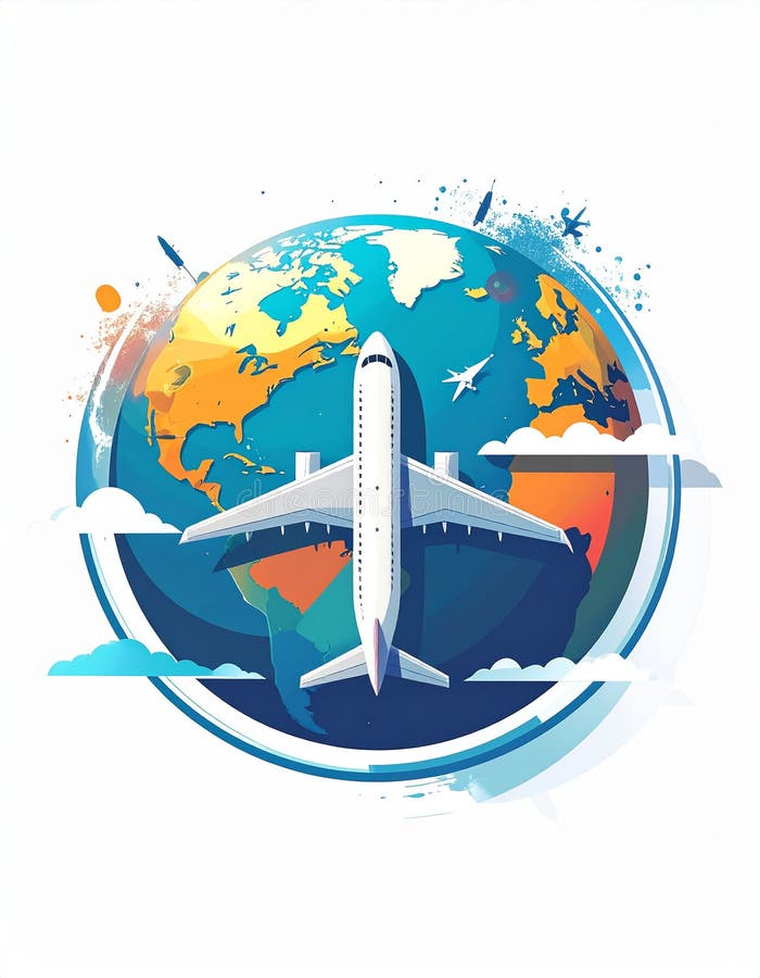 Travel Concept- World Travel and Delivery Logo, with the Globe and a ...