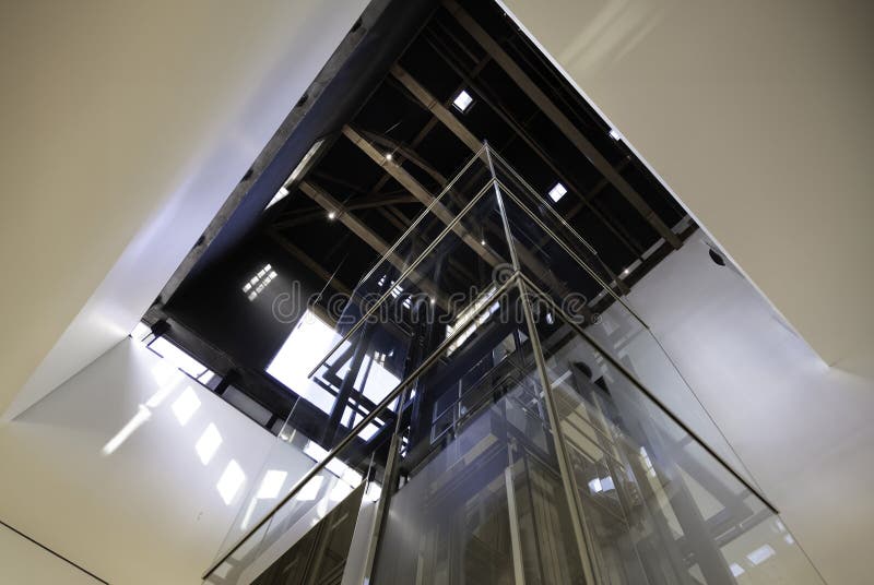 Elevator Shaft Rods Cables Glass Cabin Stock Photos - Free & Royalty ...
