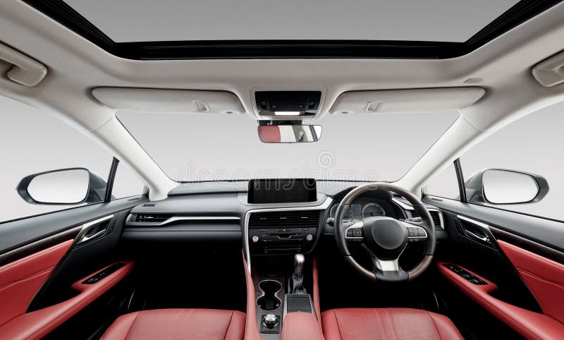 Right Hand Drive Luxury Car Interior Red Leather Stock Photos - Free ...
