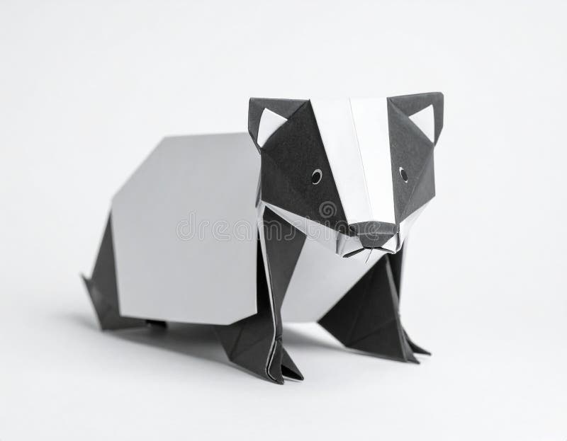 Minimalist Geometric Badger Art in Monochromatic Colors Design. the ...