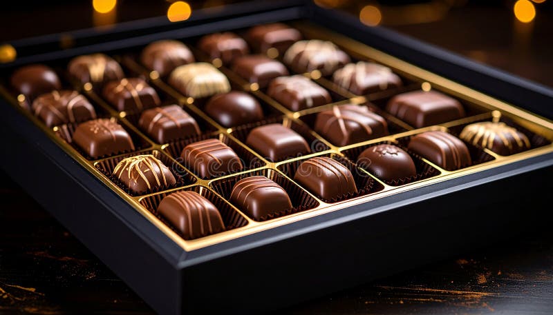 Open box with chocolates stock illustration. Illustration of love ...